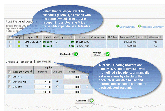 Use Post Trade Allocations