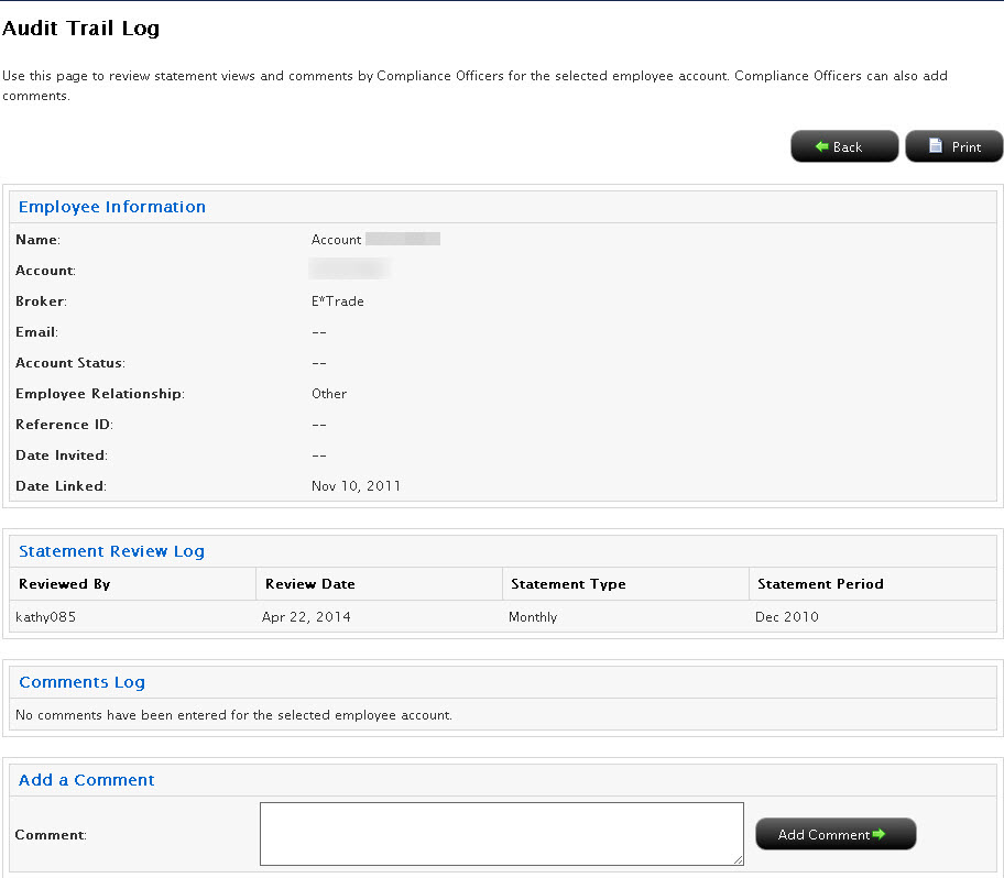 View the Audit Trail Log